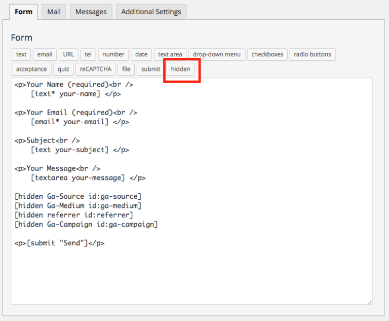 Contact Form 7 configuration with Hidden Fields - Developer Diary Contact Form 7 configuration with Hidden Fields - Developer Diary